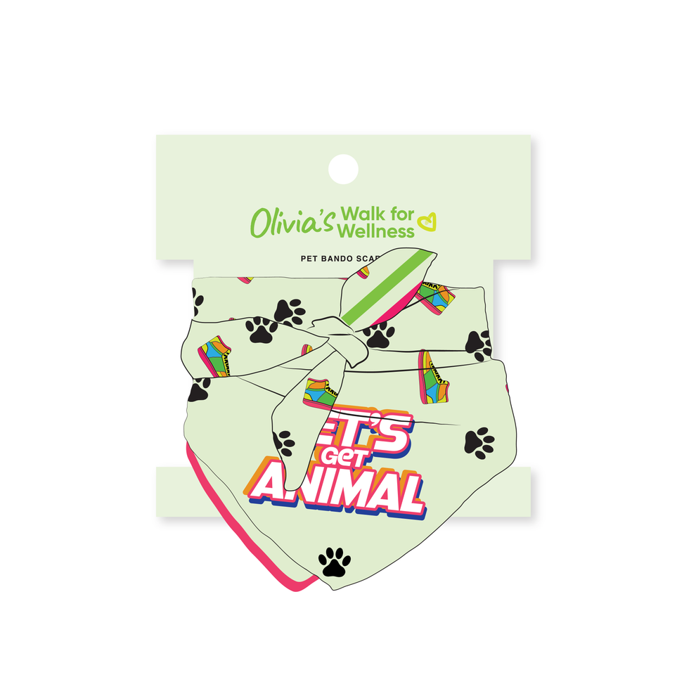 "Let's Get Animal" Pet Bandana – Olivia's Walk for Wellness Merchandise